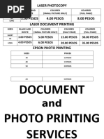 Photocopy Rate List | PDF