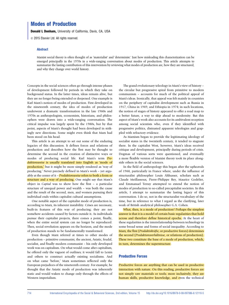 Understanding Modes of Production | PDF | Karl Marx | Capitalism