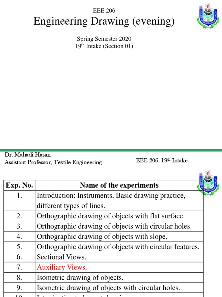 EEE206-Engg Drawing-Evening | PDF | Technical Drawing | Electrical ...