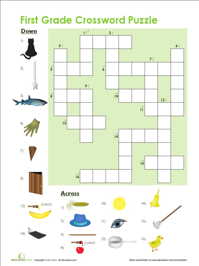 First Grade Crossword Puzzle | PDF