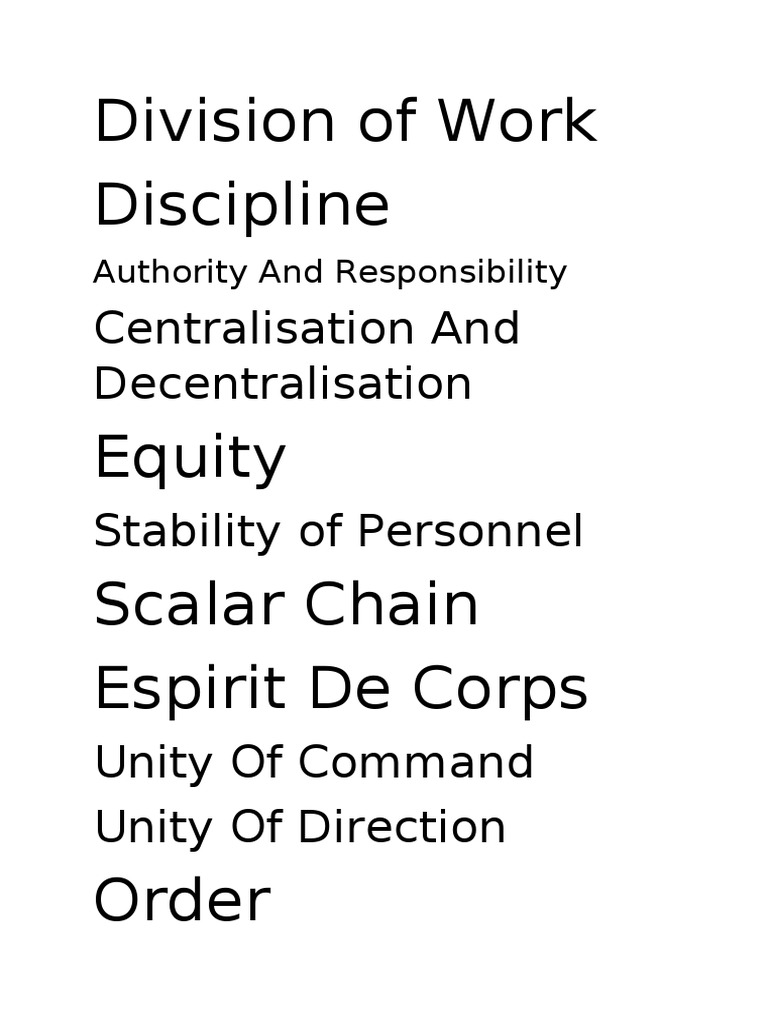 Division of Work | PDF