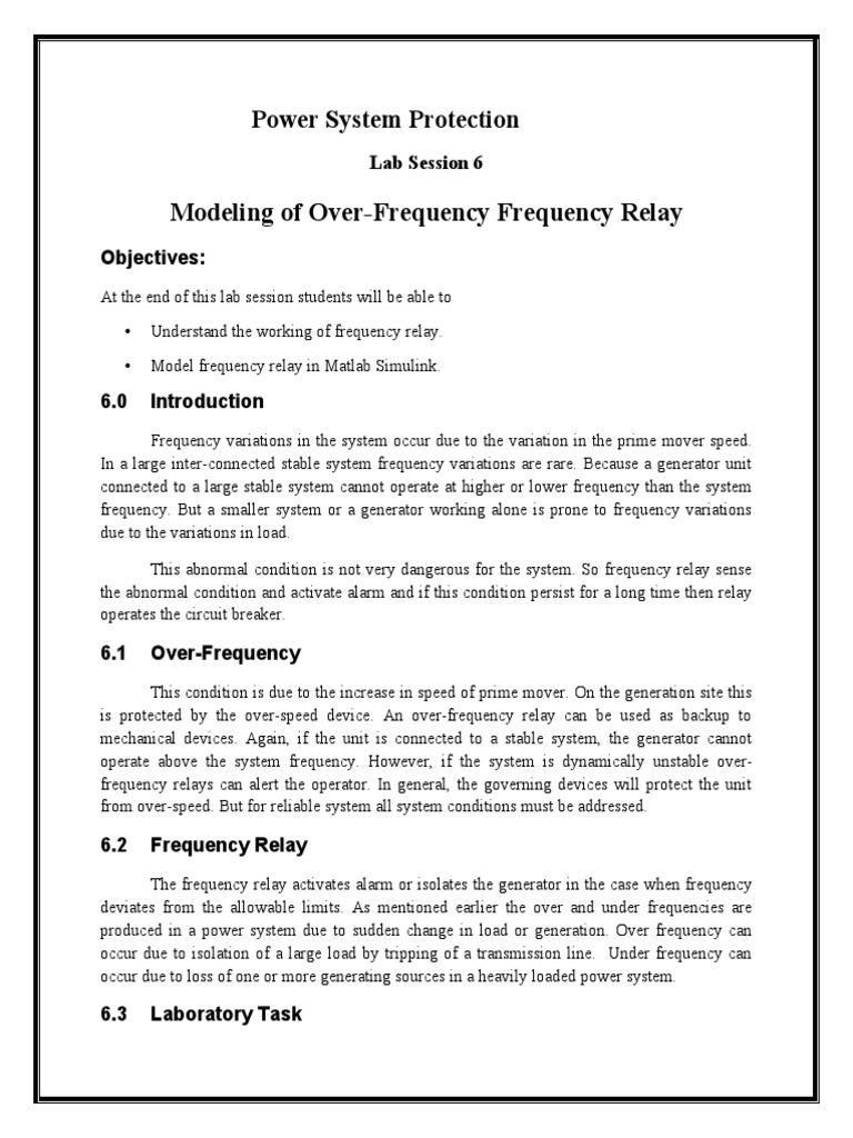 Power System Protection Lab Session 6 Pdf Ac Power Phase Waves