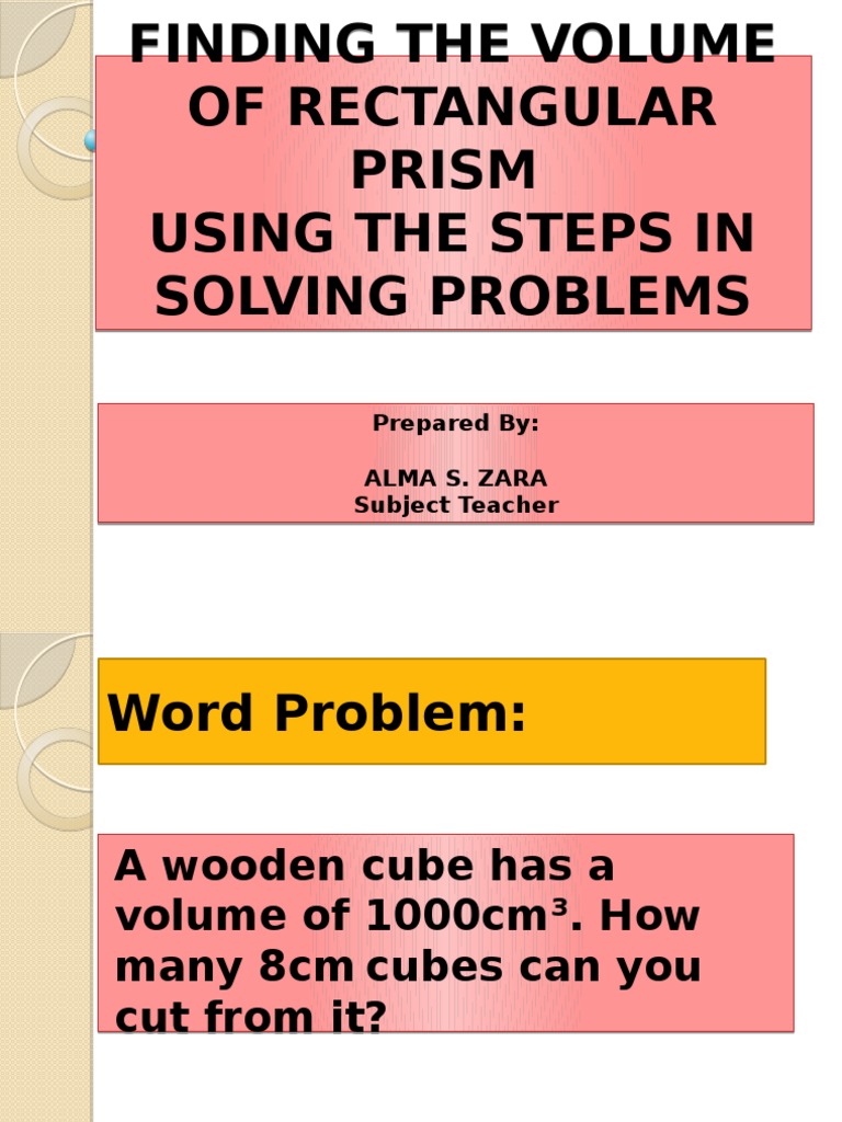 Finding The Volume of Rectangular Prism | PDF