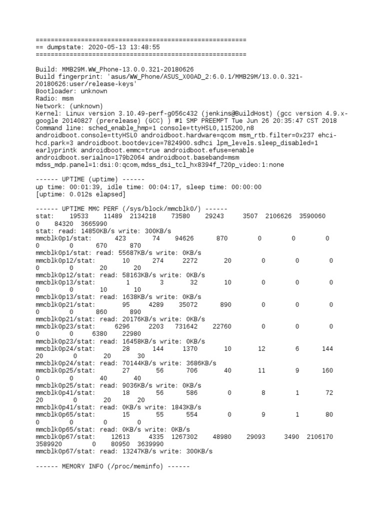Dumpstate | PDF | Operating System Families | Operating System Technology