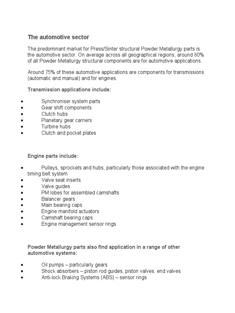 Powder Metal Reference | PDF