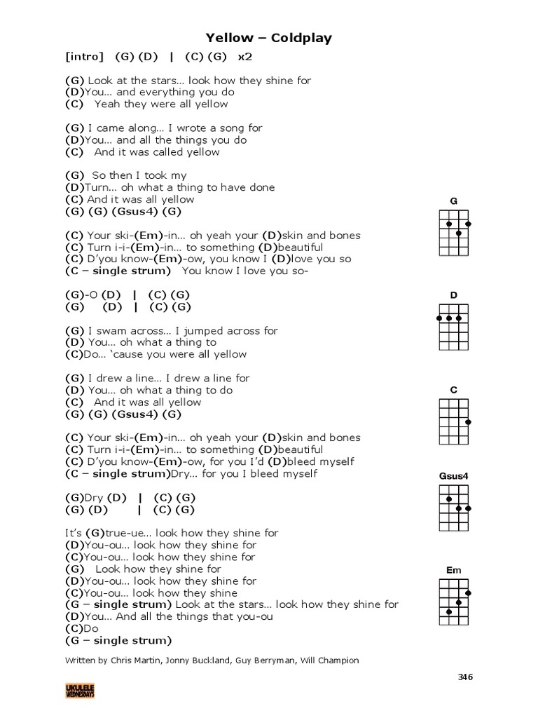 Yellow Coldplay Ukulele | PDF