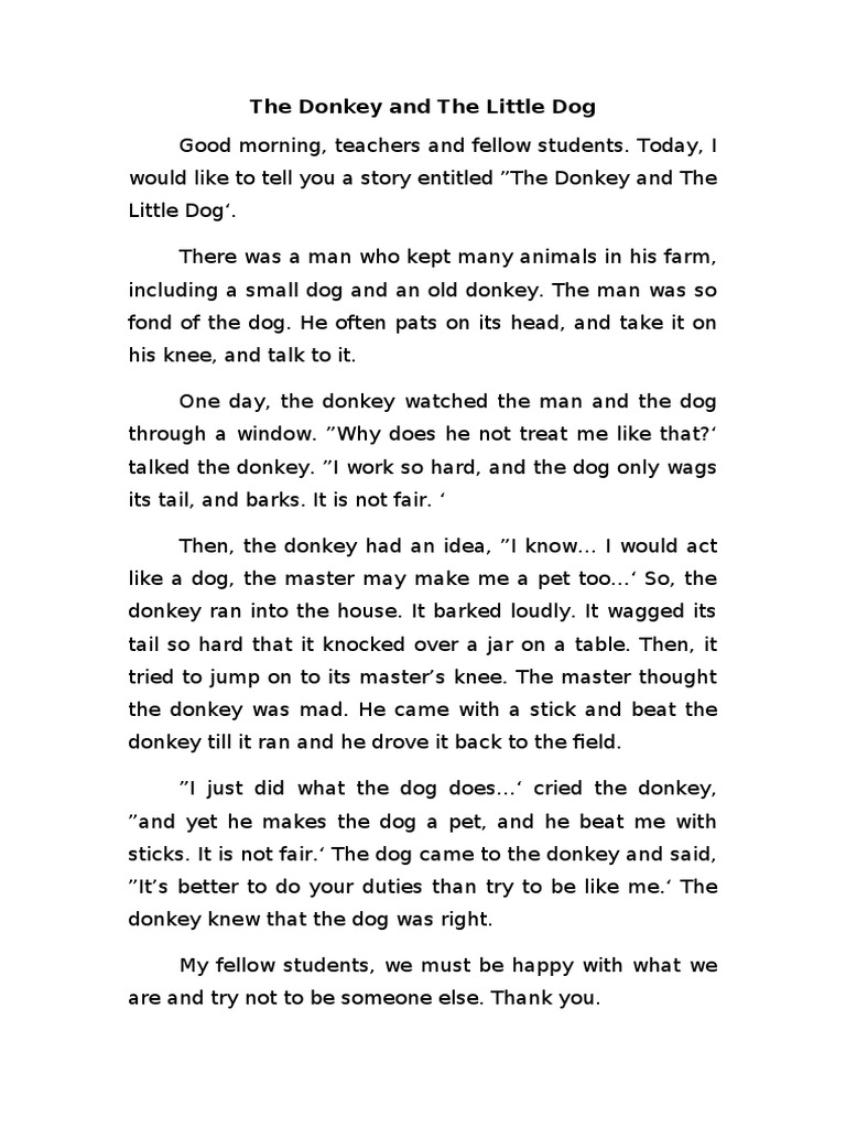 The Donkey and The Little Dog | PDF