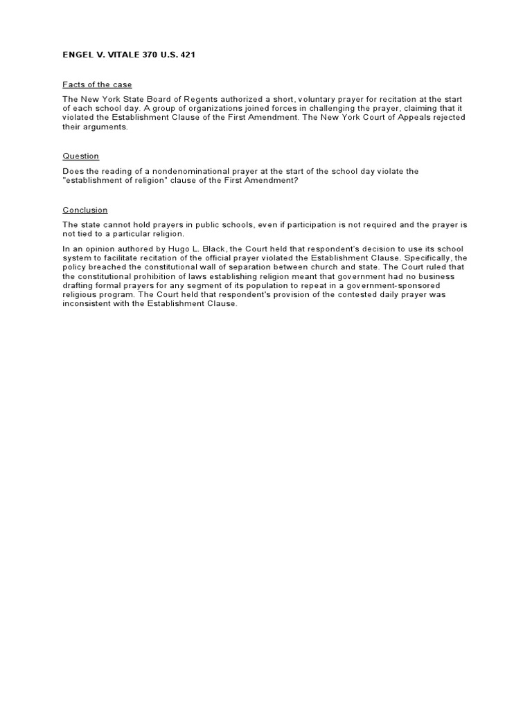 Engel v. Vitale | PDF