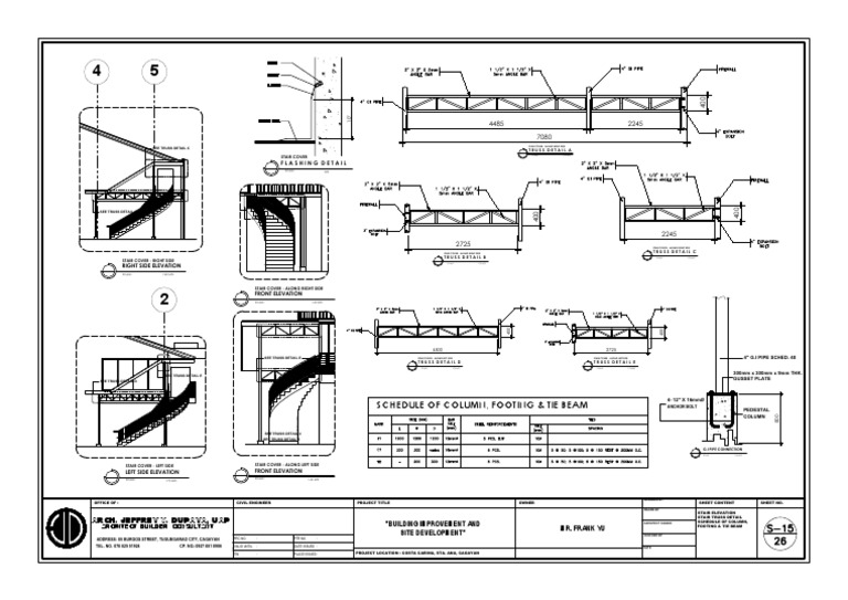 Schedule of Column, Footing & Tie Beam: Flashing Detail | PDF ...