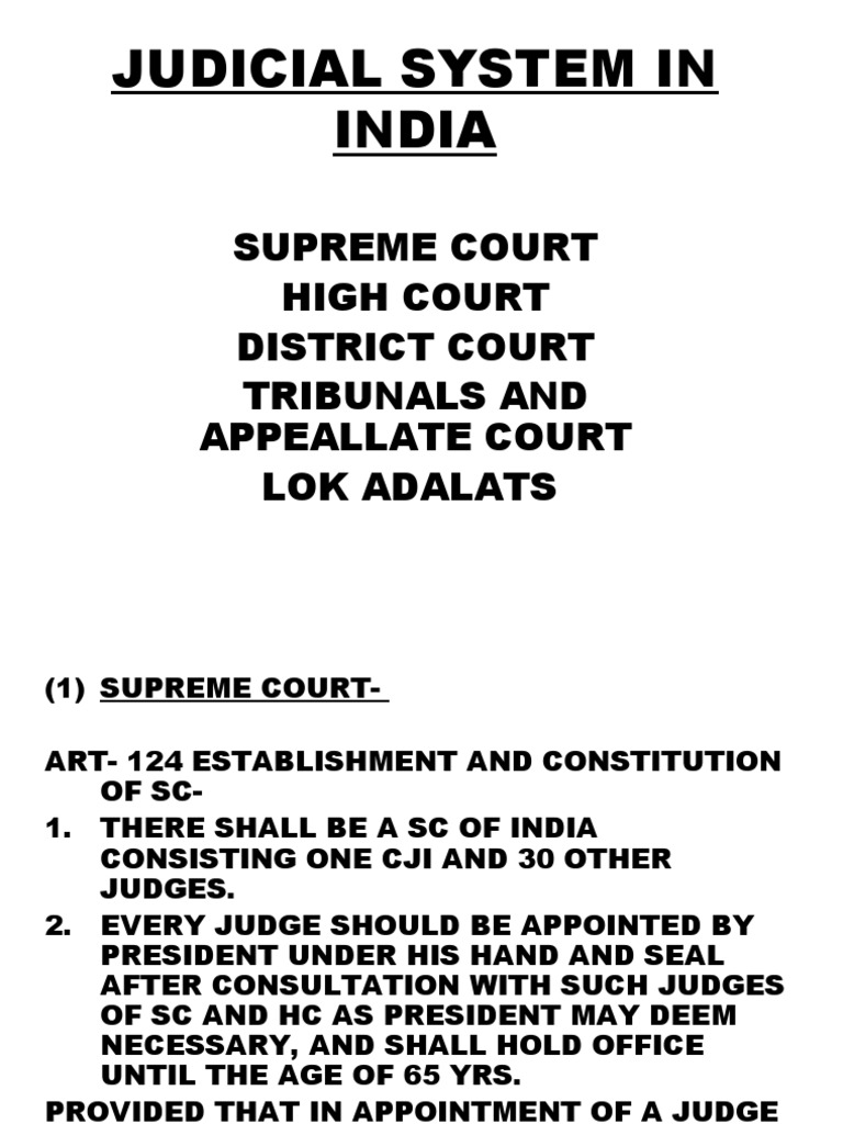 Judicial System in India | PDF | Judge | Jurisdiction