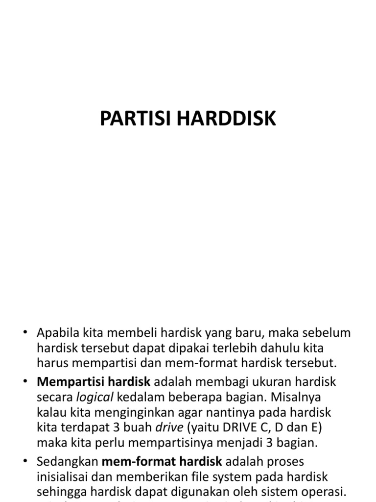 Panduan Partisi Hard Disk Optimal | PDF
