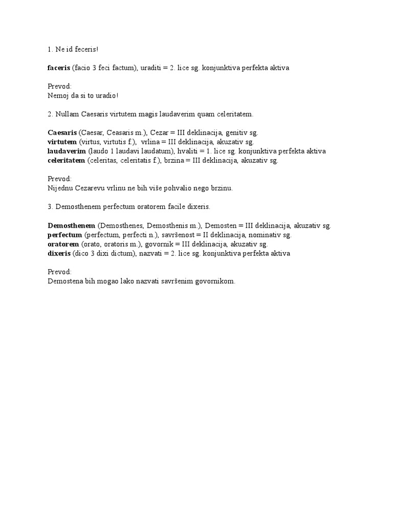 Latinski Vjezba 3 | PDF