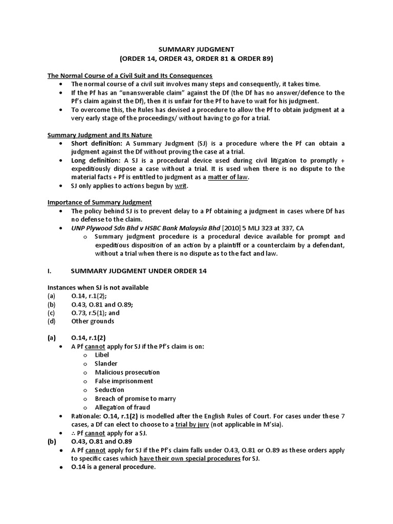 Summary Judgment | PDF | Summary Judgment | Lawsuit