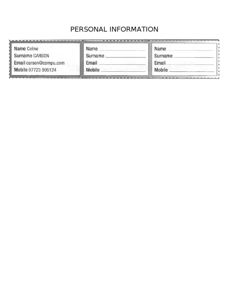 Personalinformation 4 | PDF