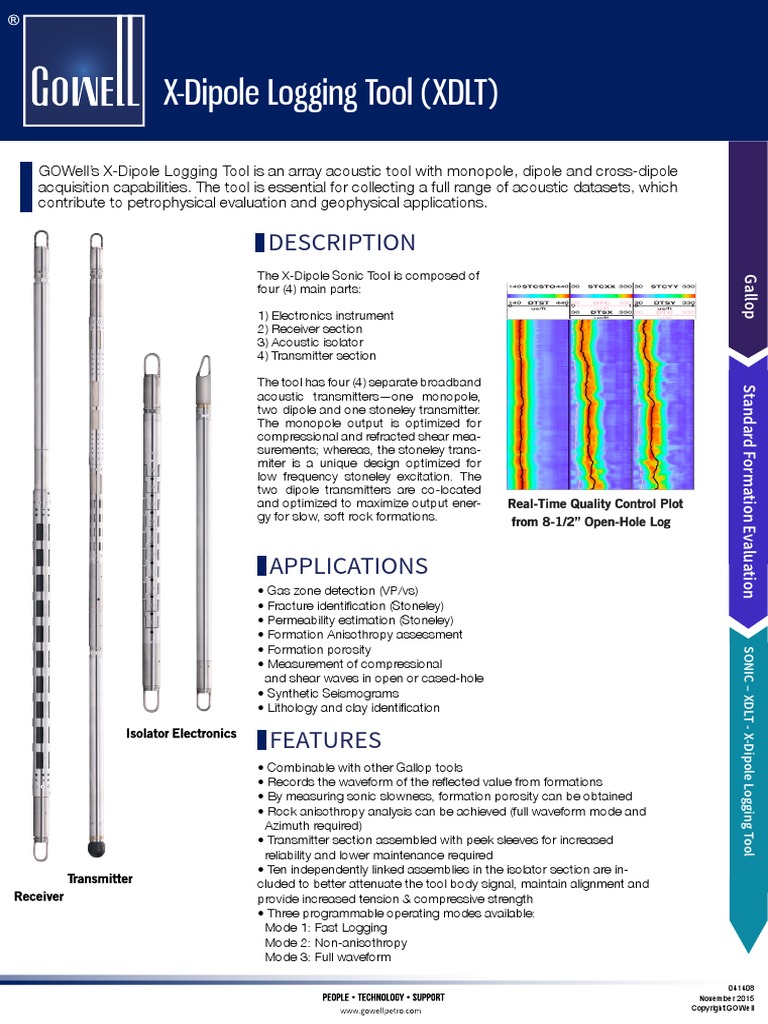 X-Dipole Logging Tool (XDLT) : Description | PDF | Applied And ...