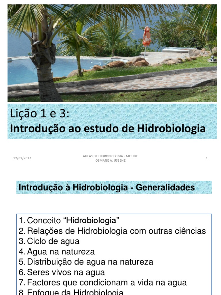 Aula 1 de Hidrobiologia PDF | PDF | Ciclo da água | Salinidade