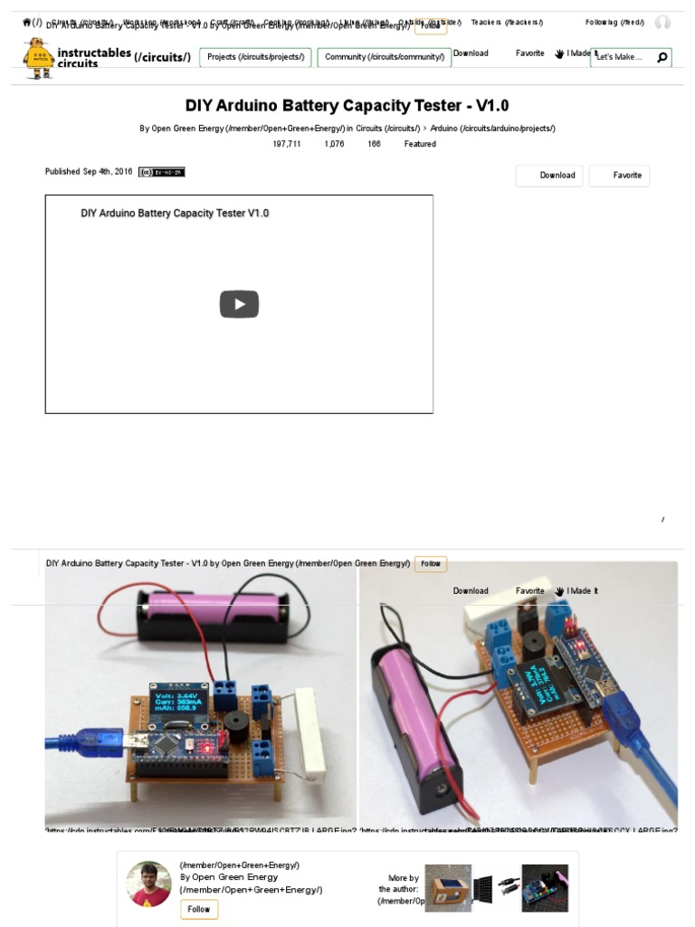 DIY Arduino Battery Capacity Tester - V1.0 - 12 Steps (With Pictures ...
