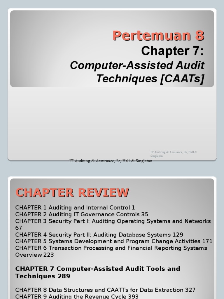 Week 8 Computer-Assisted Audit Techniques ch07 | PDF | Audit | Computing