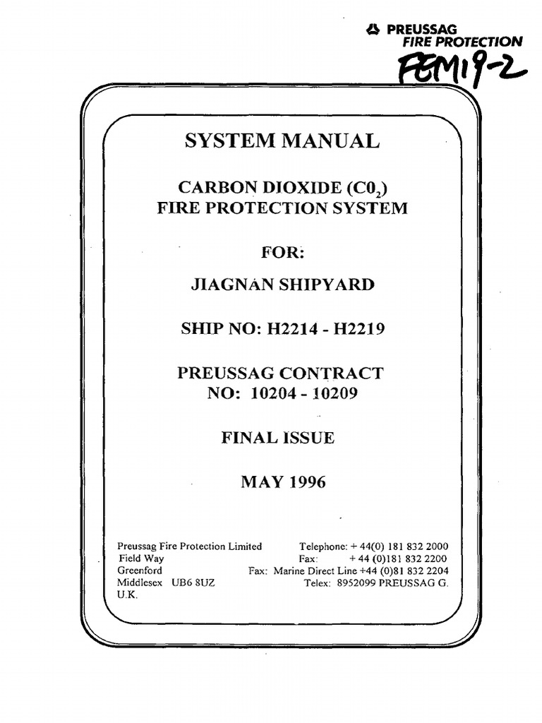 CO2 Fire Extinguishing System Manual PREUSSAG | PDF | Valve | Carbon ...