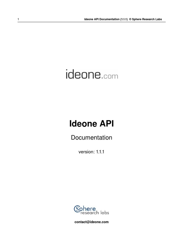 Ideone API | PDF | Web Service | Application Programming Interface