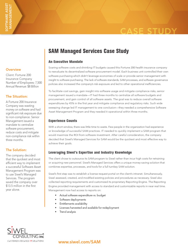 SAM Managed Services Case Study | PDF | Outsourcing | Regulatory Compliance