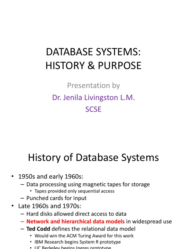 2-History and Purposes | PDF | Relational Database | Databases