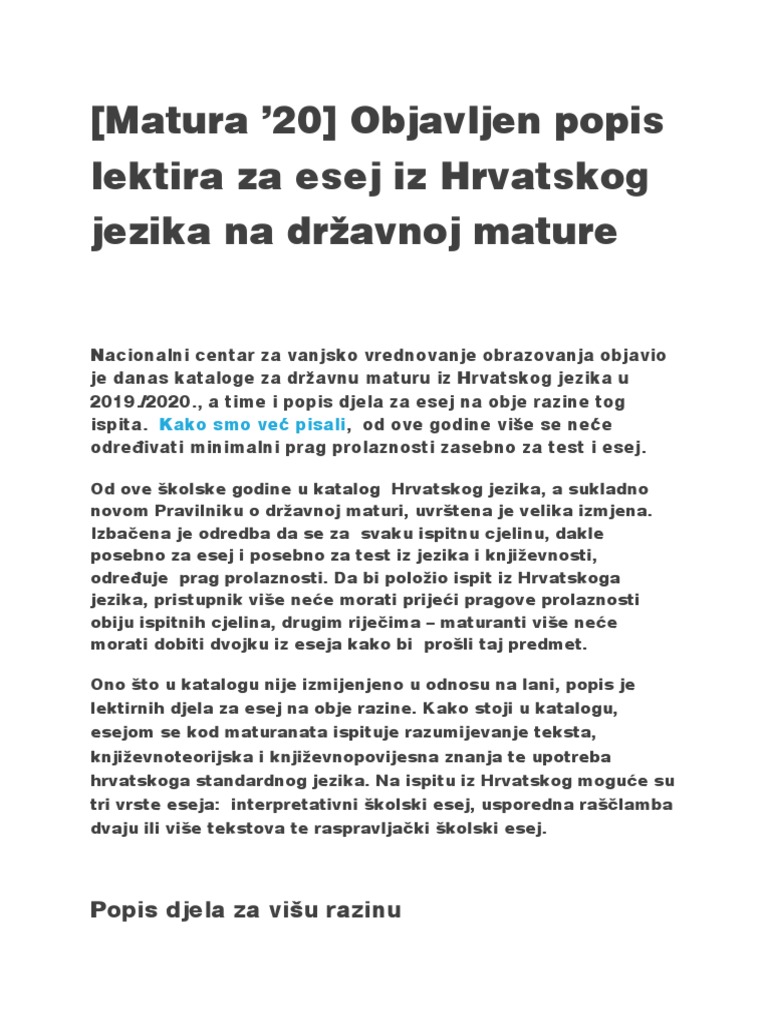 Drzavna Matura | PDF