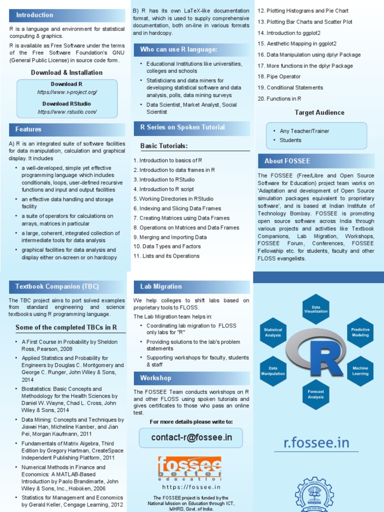 R Brochure English PDF | Download Free PDF | R (Programming Language ...