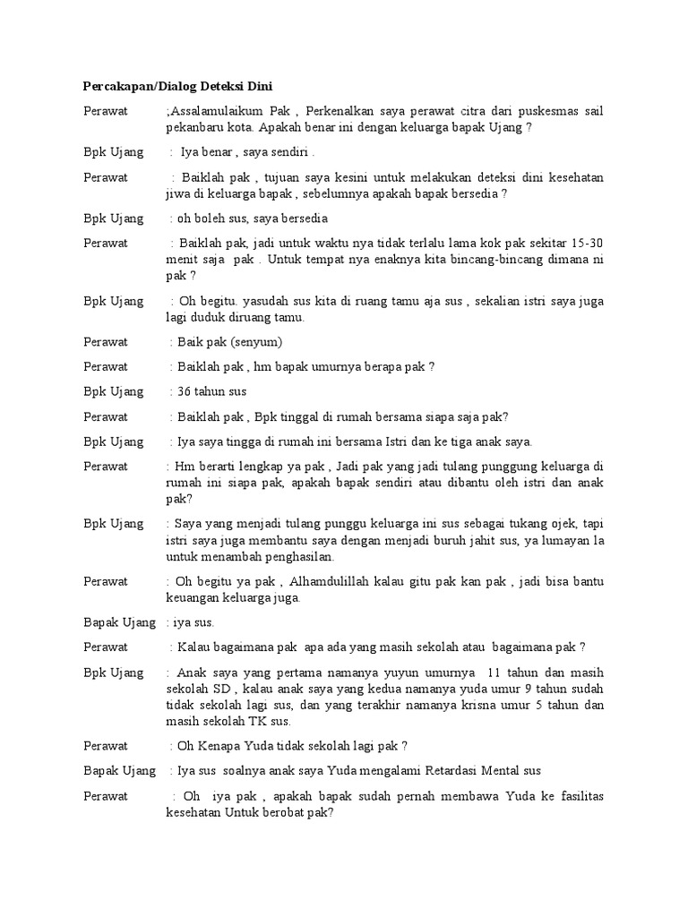 Contoh Dialog | PDF | Kesehatan Holistik | Gaya Hidup