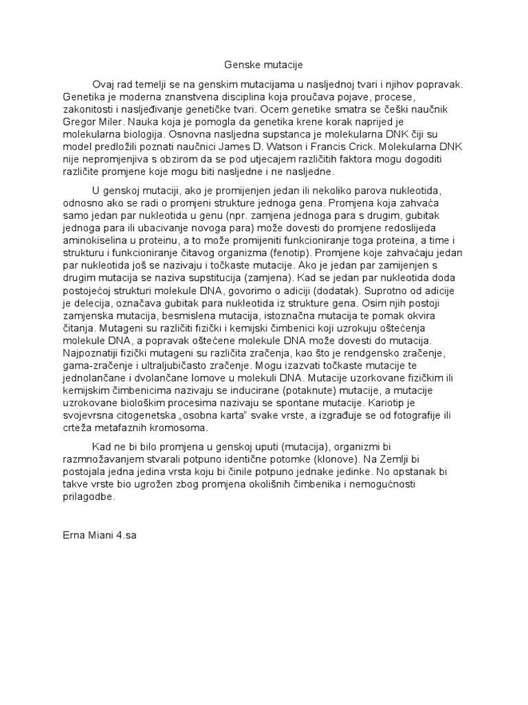 Genske Mutacije | PDF