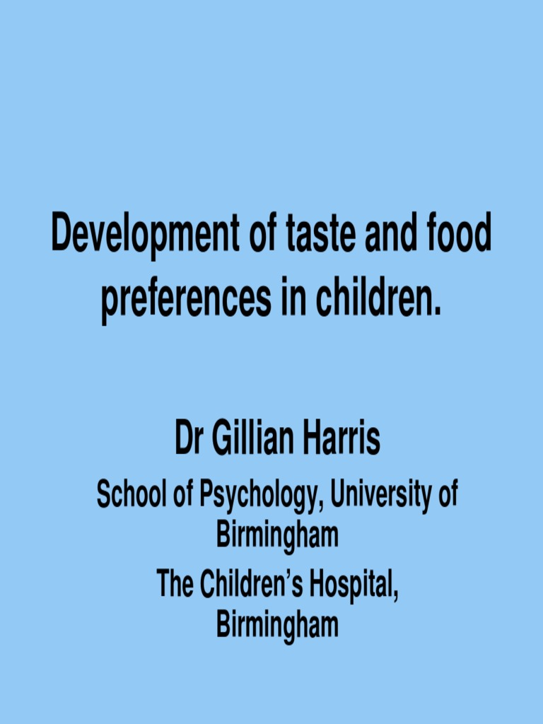 Child Taste and Food Preference Development | PDF | Taste | Tomato