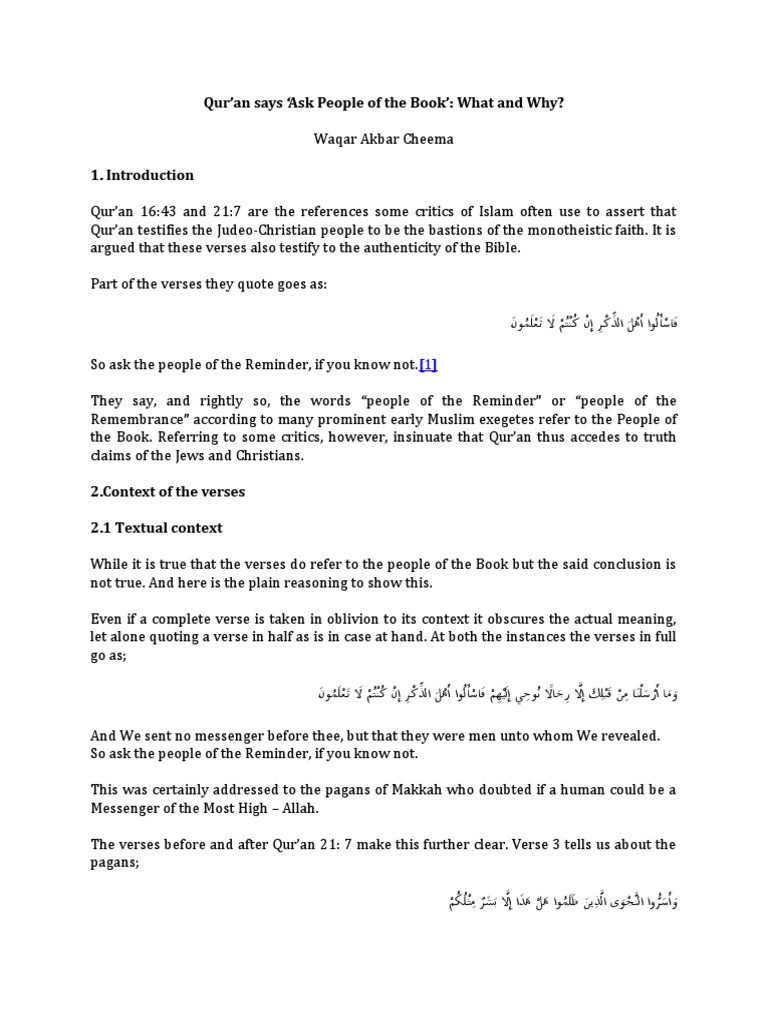 Questions On Quran and Answers | PDF | Quran | Islam
