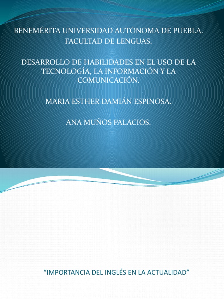 Importancia Del Ingles Diapositivas | PDF