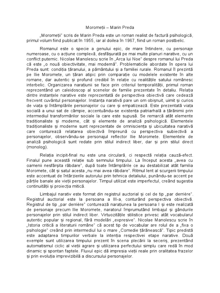 Morometii Eseu | PDF