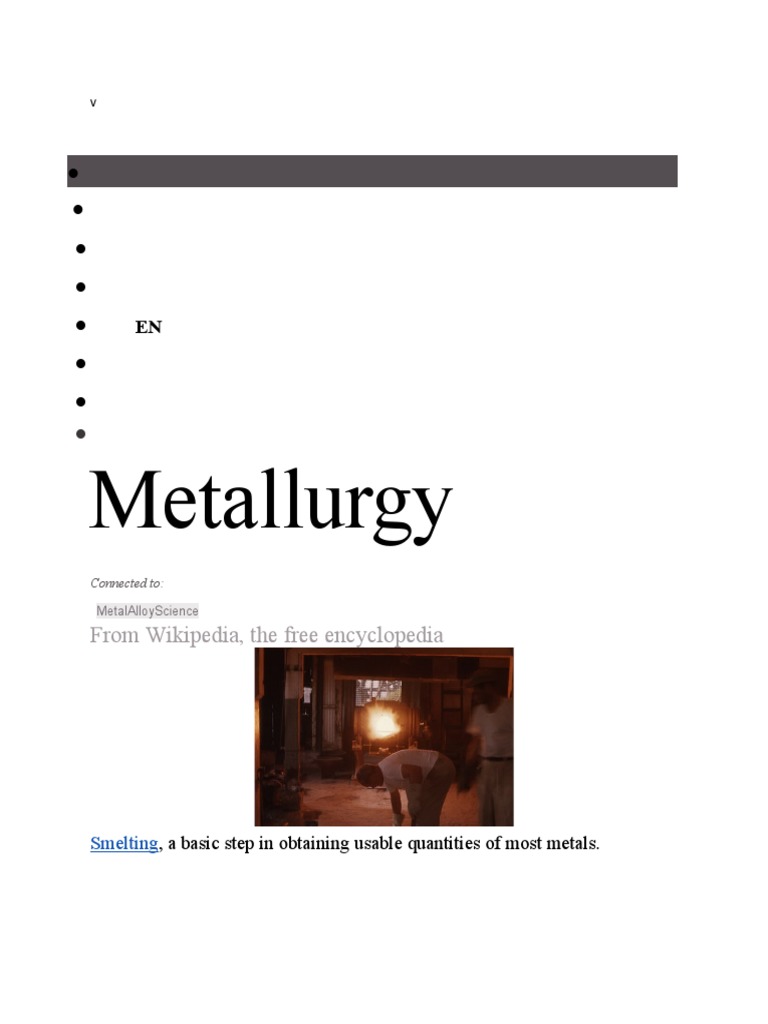 Metallurgy: From Wikipedia, The Free Encyclopedia | PDF | Metallurgy ...