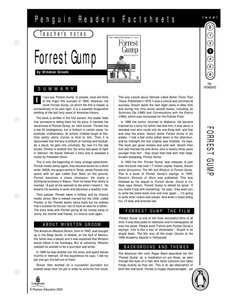 Forrest Gump: Penguin Readers Factsheets | PDF