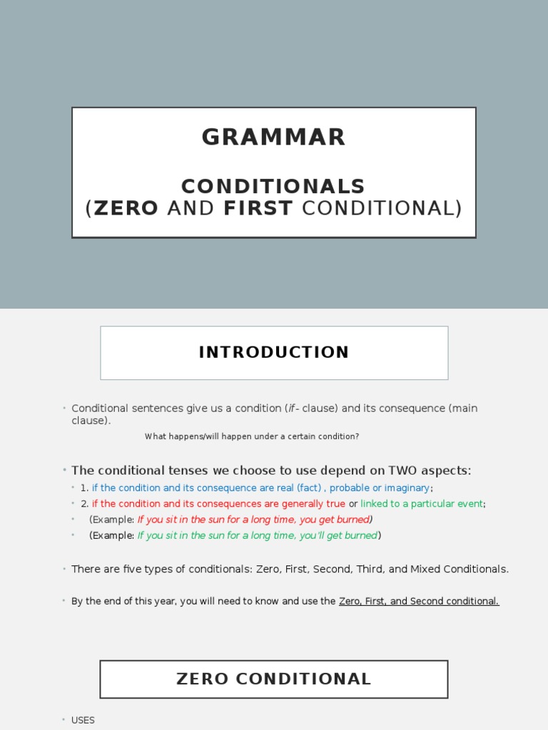 Conditionals - 2SCC - Zero and First | PDF | Grammar | Syntax