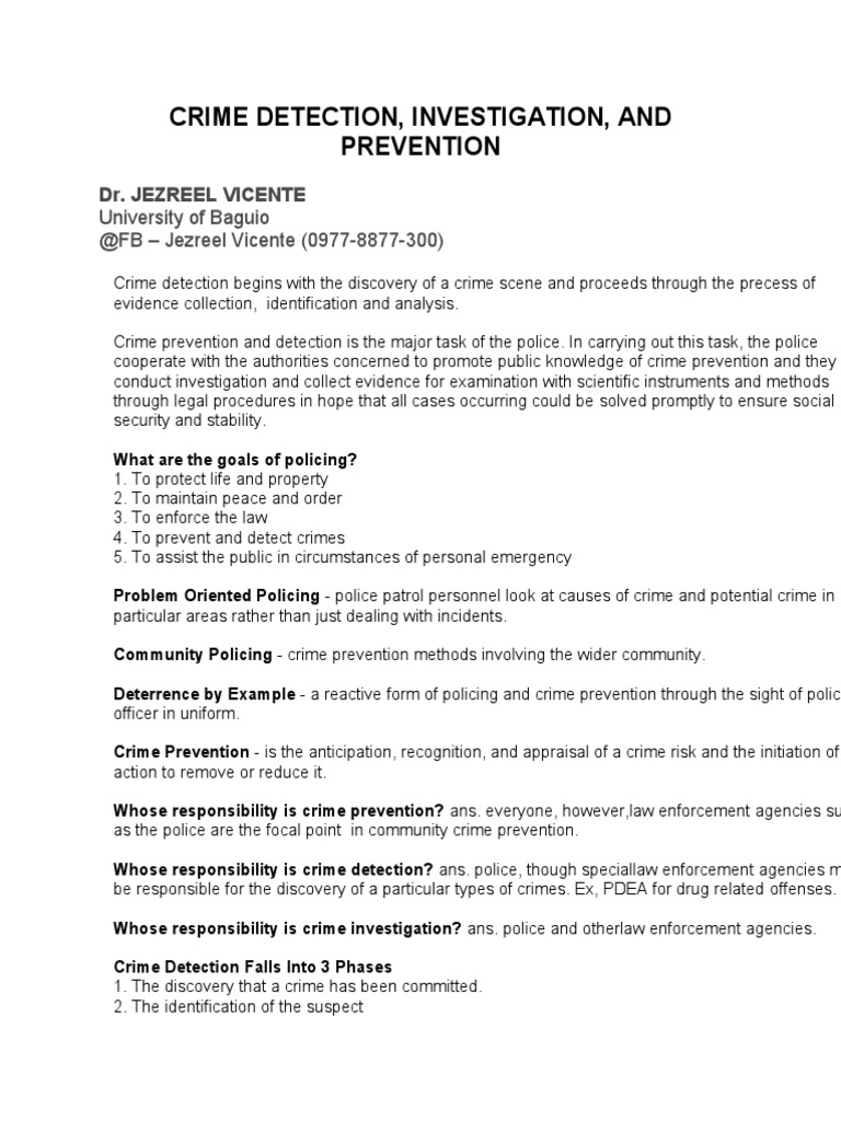 Crime Detection Review | PDF