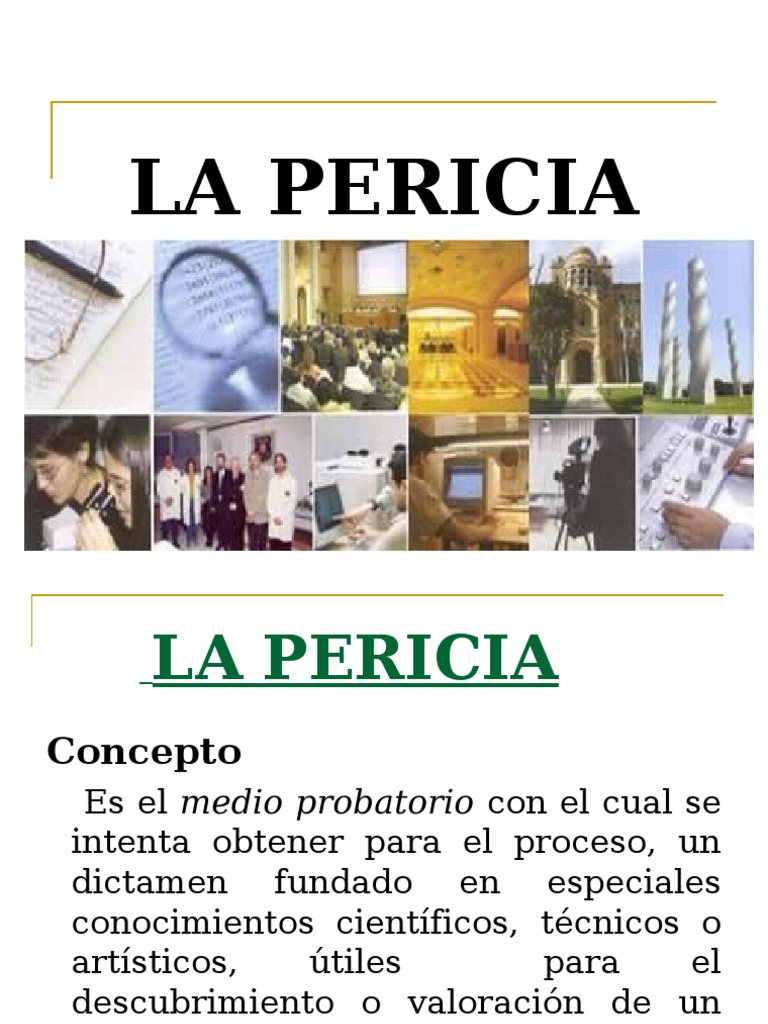 Definición y Función de la Pericia | PDF | Testigo experto | Evidencia ...