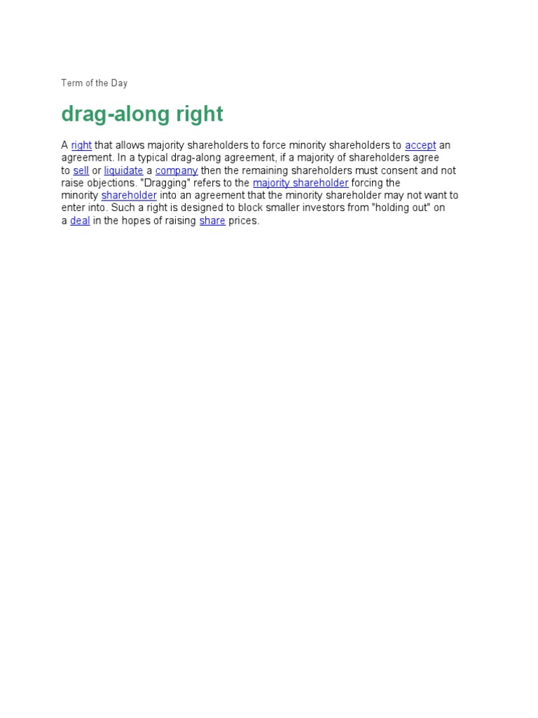 Understanding Drag-Along Rights | PDF