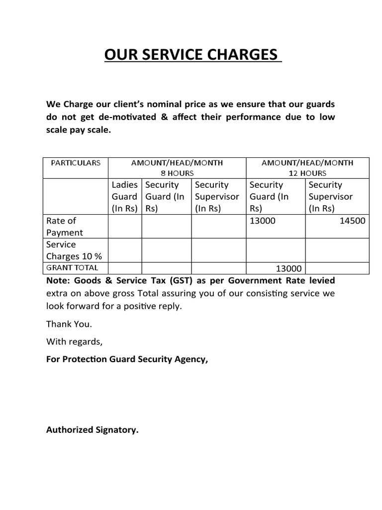 Our Service Charges | PDF | Finance & Money Management | Technology ...