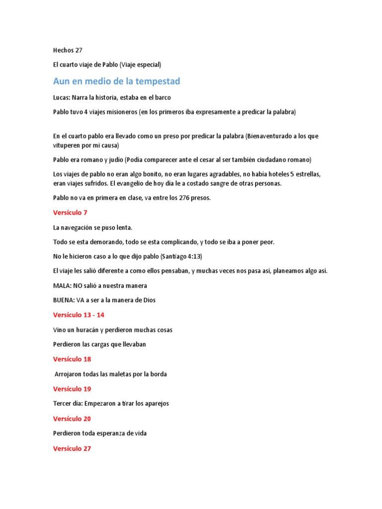 Lecciones de Fe en Hechos 27 | PDF | Pablo el apóstol | Dios