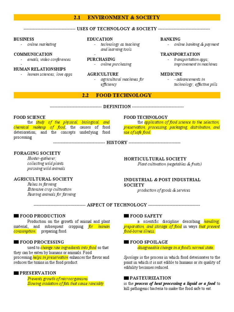 Sts Chapter 2 Summary | PDF | Foods | Agriculture