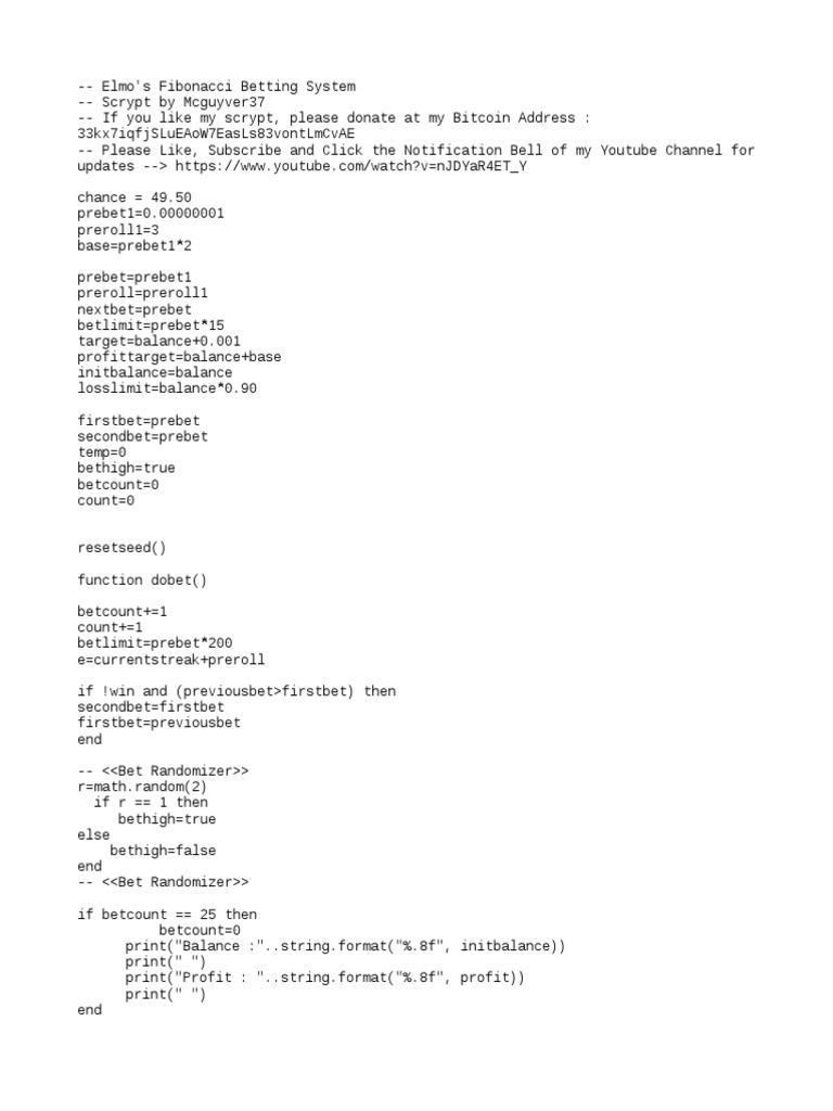 Elmo Fibonacci Betting System | PDF | E Commerce | Business