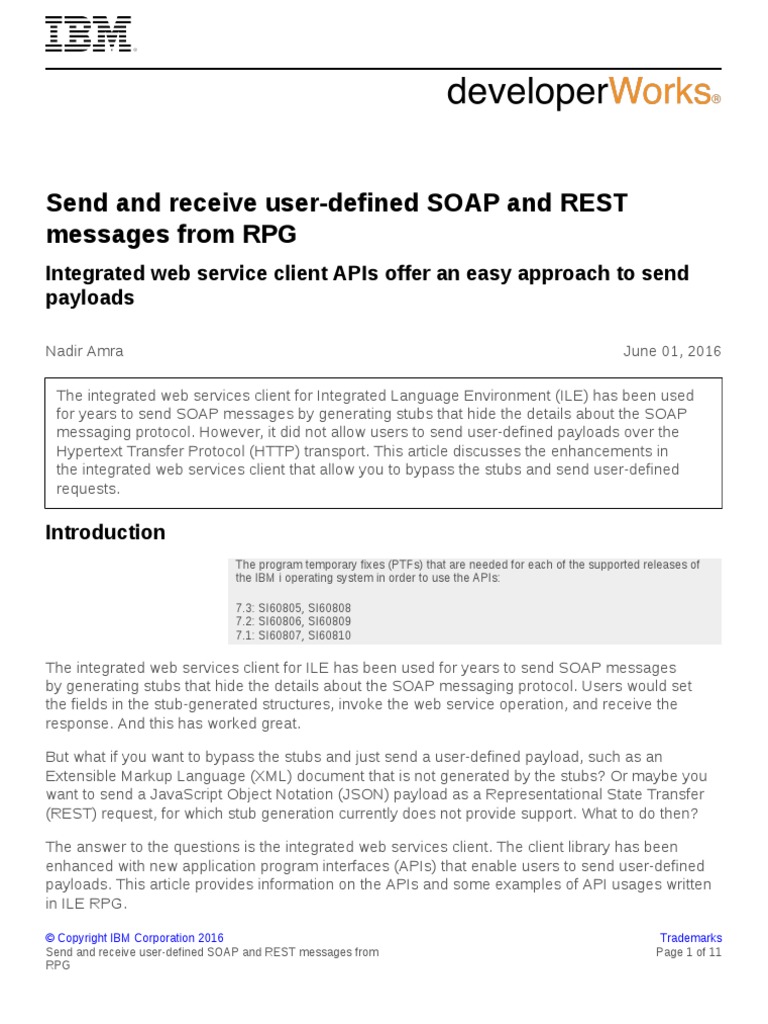 I Send Receive User Defined Soap Rest Messages Trs PDF | PDF ...
