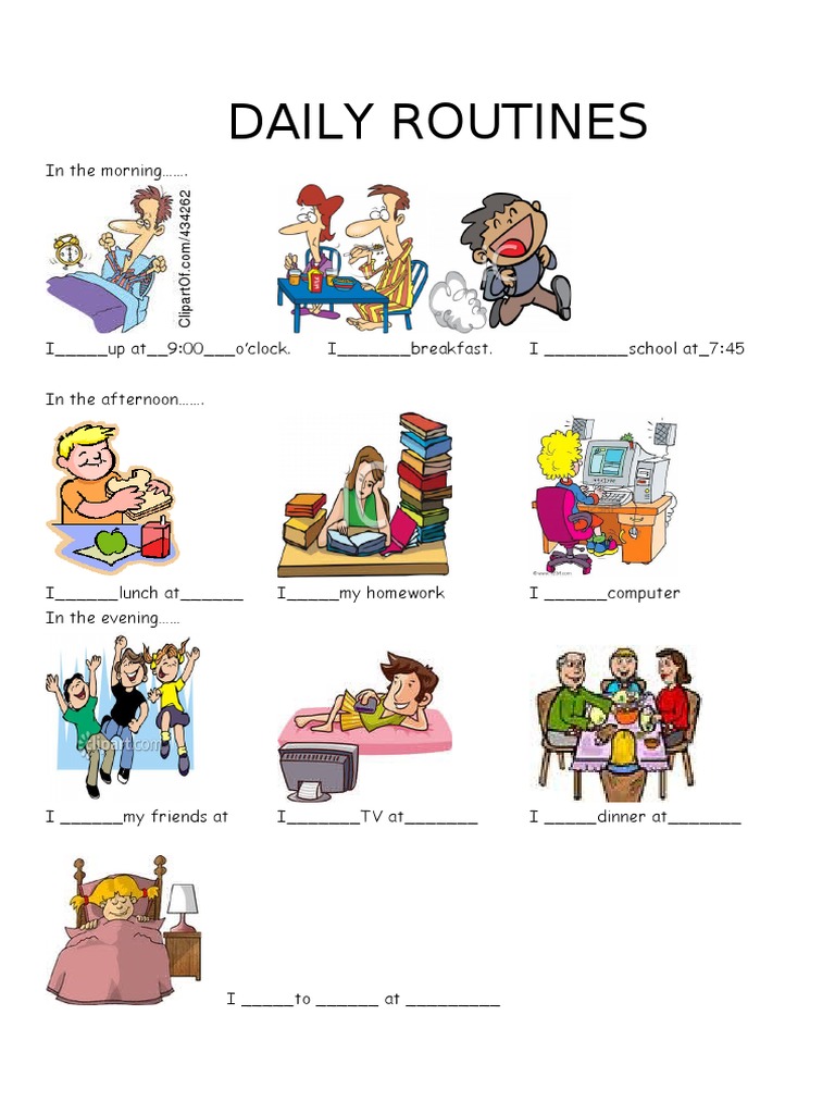 Daily Routine Worksheet | PDF