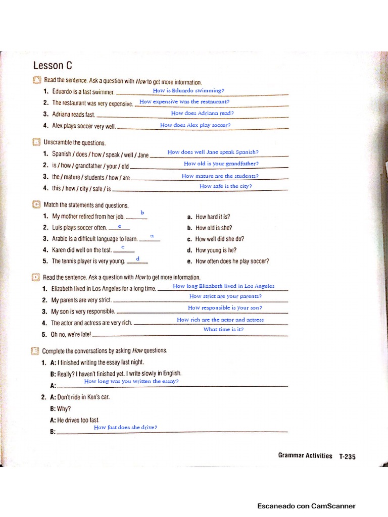 Unit 6 Transitions Grammar Act. 2 | PDF