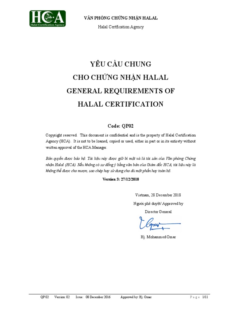 QP02 General Requirements For Halal Certification PDF | PDF