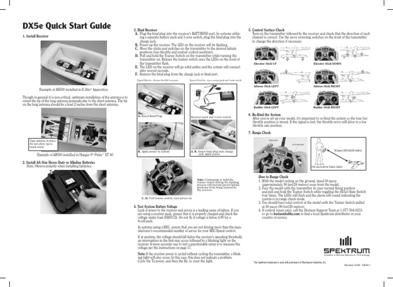 DX5e Quick Start Guide: Receiver Pack and 3-Wire Switch | PDF | Switch ...