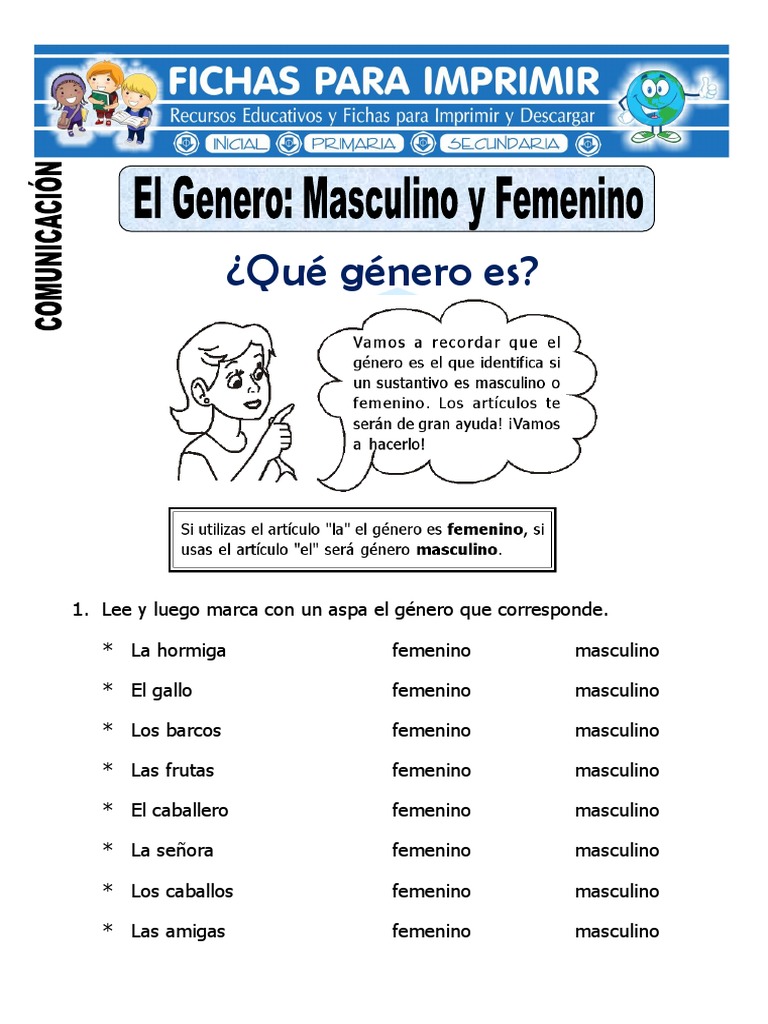 Ejercicios de género para primaria | PDF | Clásicos